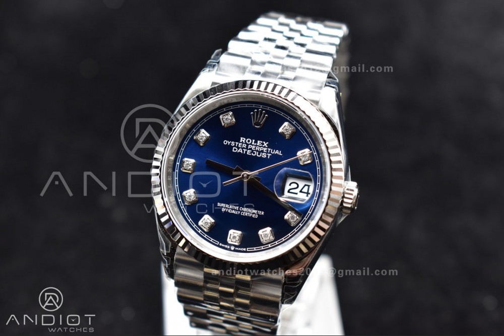 DateJust 36 SS 126234 VSF 1:1 Best Edition 904L Steel Blue Diamond Dial ...