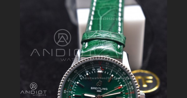 Navitimer 41mm TF 1:1 Best Edition Green Dial on Leather A2824