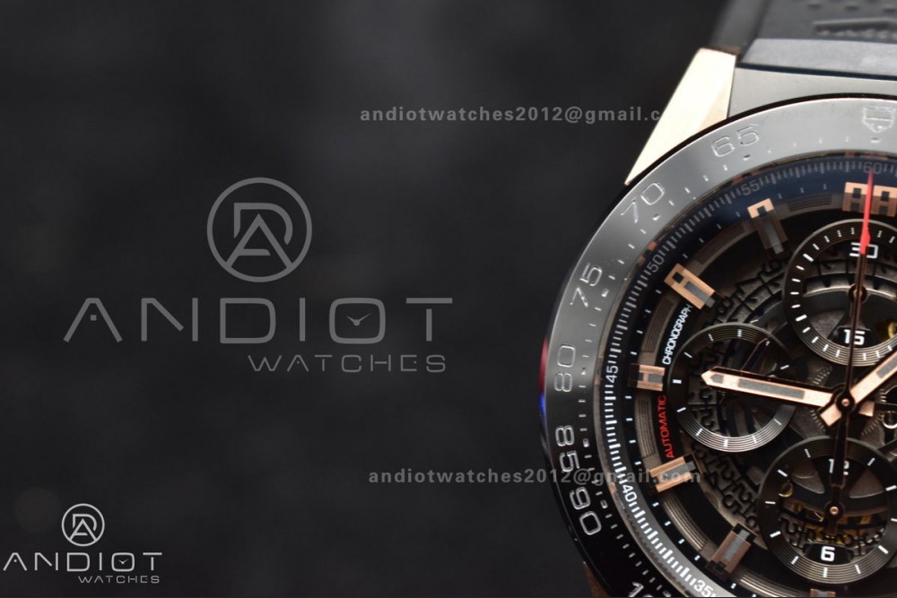 Carrera Cal. HEUER 01 45mm RG/RU Blk XF A1887