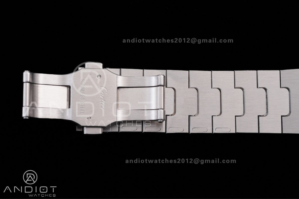 Santos de Cartier Skeleton SS MLF Skeleton Green Dial on SS SmartLink ...