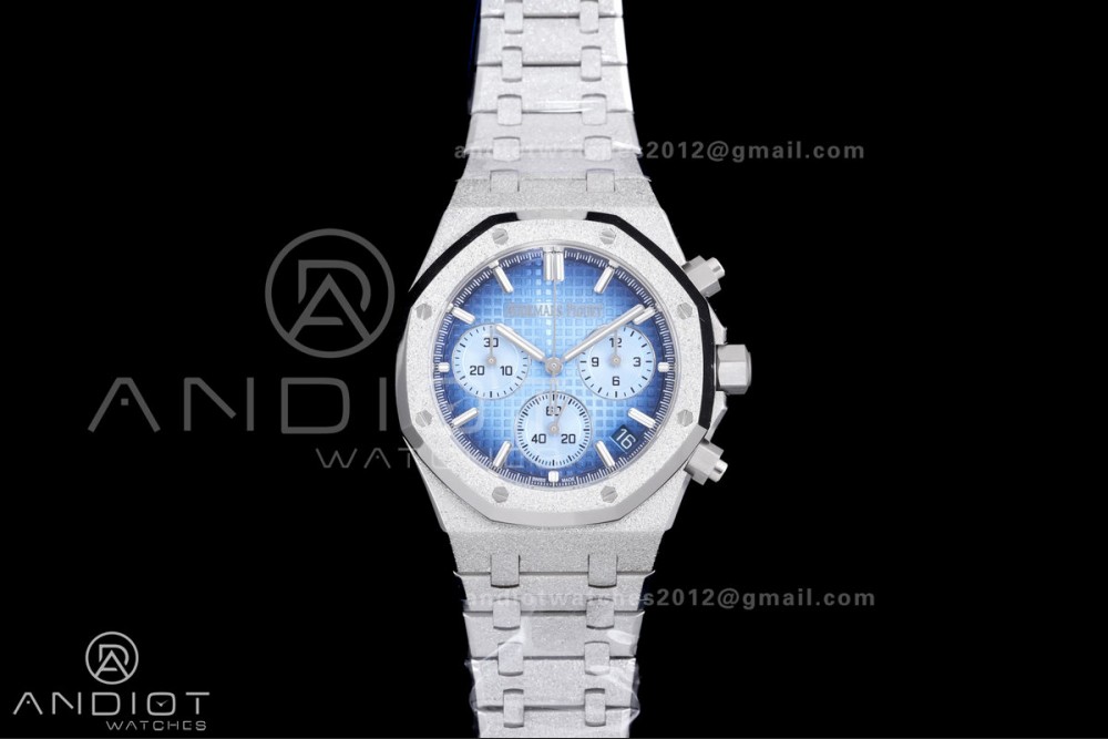 Royal Oak Chrono 26240 Frosted SS APSF 1:1 Best Edition Ice Blue Dial ...